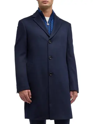 Cardinal Of Canada St-Pierre Cashmere Topcoat Navy