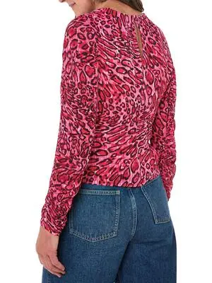 WHISTLES Waving Leopard Gathered Top