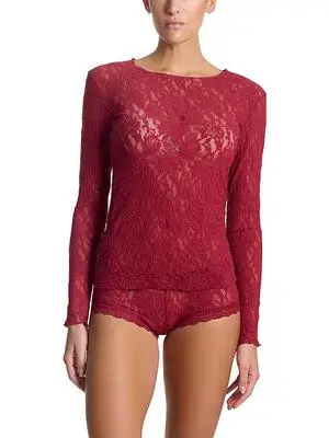 Hanky Panky Signature Lace Long Sleeve Top - Wild Berries