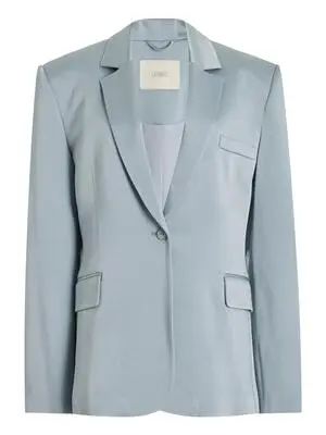 Lapointe Broad-shoulder Satin Blazer - Blue