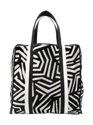 Missoni Abstract Pattern Terry-cloth Tote Bag - Black