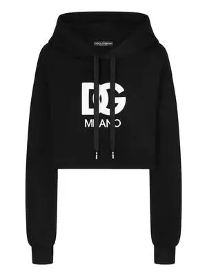 Dolce & Gabbana Logo-patch Cotton Hoodie - Black