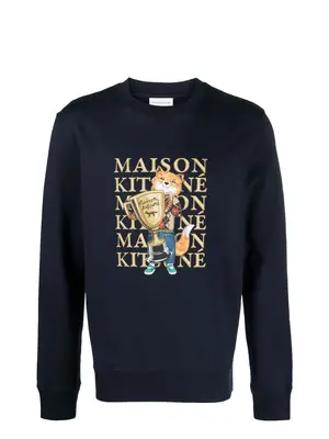 Maison Kitsuné Fox Champion Cotton Sweatshirt - Blue