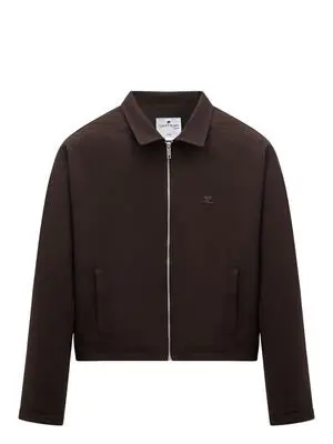COURREGES Zip-up Twill Bomber Jacket - Brown