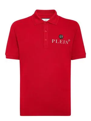Philipp Plein Iconic Piqué Cotton Polo Shirt - Red