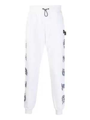 Philipp Plein Paisley-print Logo-patch Track Pants - White