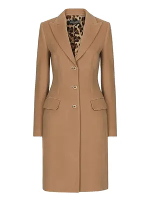 Dolce & Gabbana Single-breasted Midi Coat - Neutrals