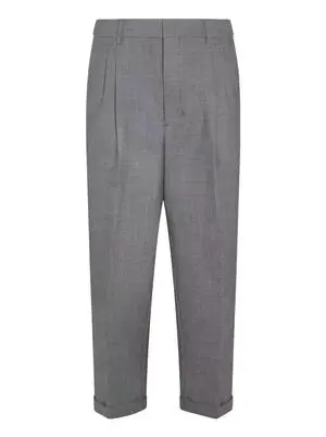 Ami Tailored Tapered Cropped Trousers - Grey