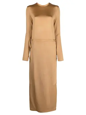 JIL SANDER Drawstring-waist Midi Dress - Brown