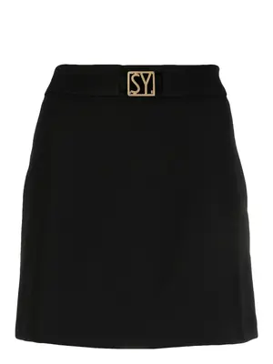 Seventy Logo-plaque A-line Mini Skirt - Black