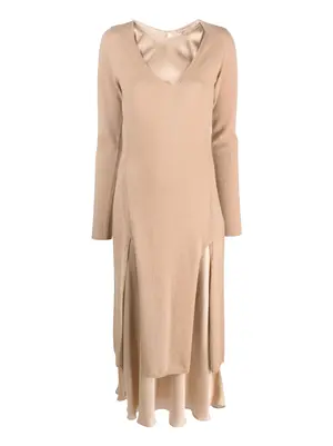 TWINSET Long-sleeve Layered Jumper Dress - Brown