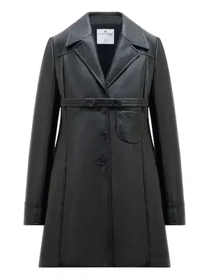COURREGES Heritage Belted Vinyl Coat - Black