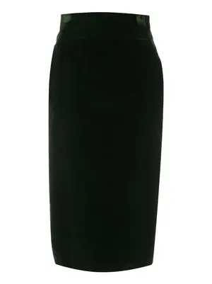 Alexandre Vauthier Cotton Velvet Midi Skirt - Green