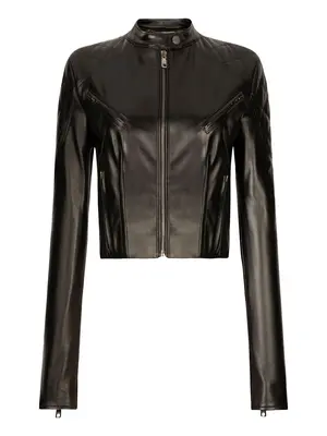 DOLCE & GABBANA Dolce & Gabbana Zip-Up Leather Biker Jacket