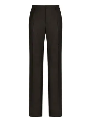 Dolce & Gabbana Straight-leg Stretch-wool Trousers - Black