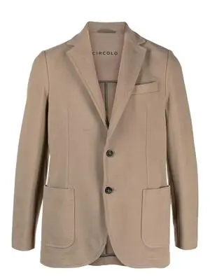 CIRCOLO 1901 Single-breasted Cotton-blend Jersey Blazer - Neutrals