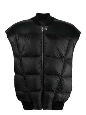 Rick Owens Zip-up Puffer Gilet - Black
