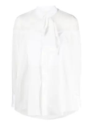 Sacai Attached-detail Sheer-panels Shirt - White