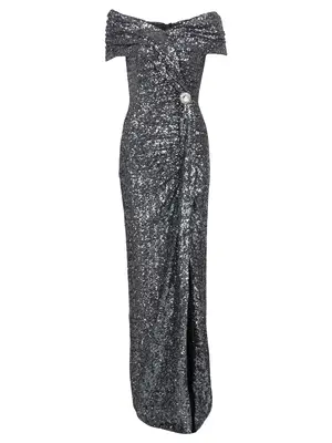 Balmain Sequin-embellished Gown - Silver