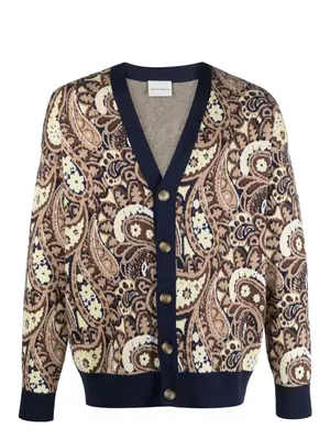 Drole De Monsieur Paisley-print Cardigan - Blue