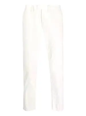DONDUP Fine-ribbed Tapered Trousers - White