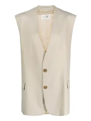 MAISON MARGIELA Single-breasted Tailored Vest - Neutrals