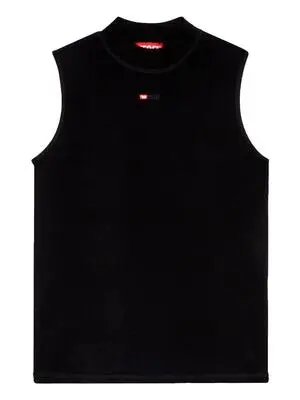 DIESEL® T-mokky-sl-microdiv Mock-neck Top - Black