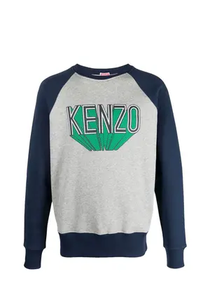 Kenzo Logo-print Colour-block Sweatshirt - Grey