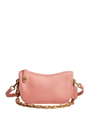 COACH® Restored Swinger Bag With Chain Brass/candy Pink