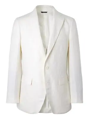 Loro Piana Linen And Silk-blend Blazer - White