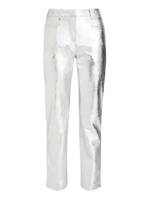 MUUBAA Muubaa Crinkled Metallic Leather Trousers