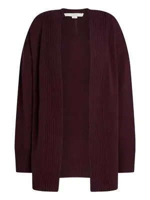 Vince Wool And Cashmere-blend Cardigan - Burgundy