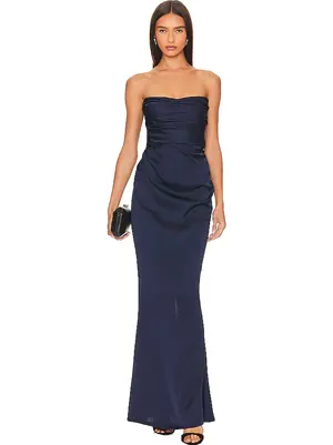 NOOKIE Emelie Strapless Gown - Navy