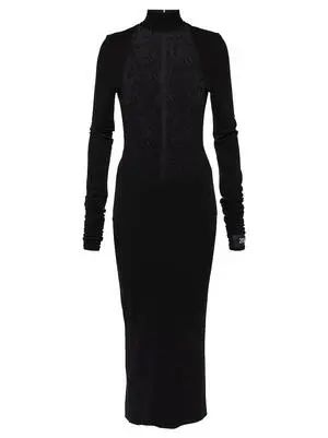 Dolce & Gabbana Chantilly Lace And Jersey Midi Dress - Black