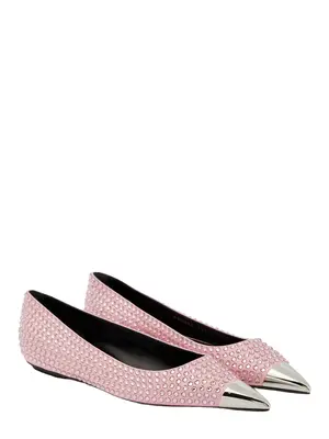 AREA Area Rhinestone-Embellished Ballet Flats