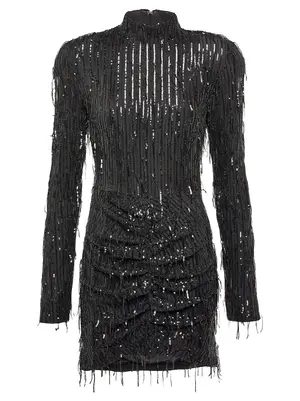 ROTATE BY BIRGER CHRISTENSEN Sequined Minidress - Black
