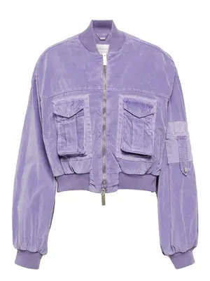 Blumarine Velvet Bomber Jacket - Purple