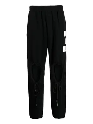 Natasha Zinko Heart Cut-out Track Pants - Black