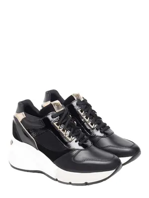 NEROGIARDINI Platform Wedge Sneakers - Black