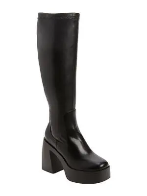 AZALEA WANG Nashla Knee High Platform Boots - Black