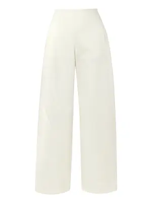 FFORME Net Sustain Jagger Wide-leg Organic Cotton-blend Pants - White