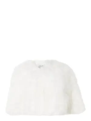 YVES SALOMON Cropped Feather Jacket - White