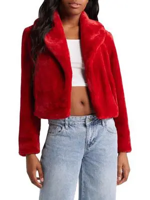 Blanknyc Shawl Collar Faux Fur Jacket - Hot To Trot