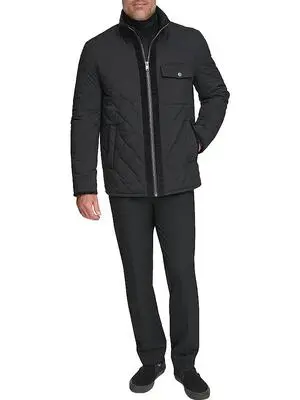 Andrew Marc Diamond Quilted Water Resistant Jacket - Black