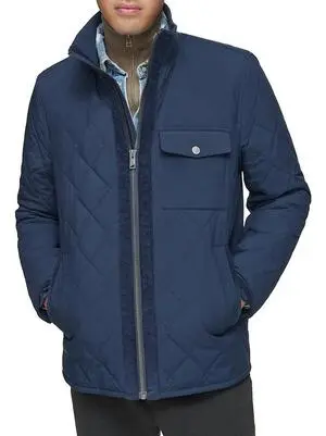 Andrew Marc Diamond Quilted Water Resistant Jacket - Ink