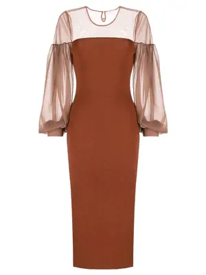 Ulla Johnson Milla Sheer-paneling Dress - Orange