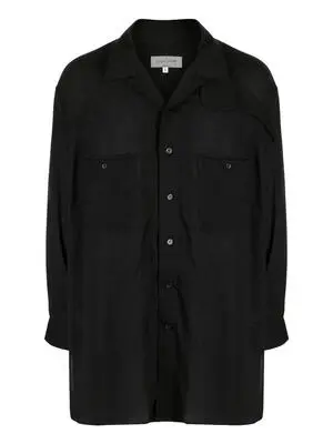 Yohji Yamamoto Notched-collar Button-up Shirt - Black