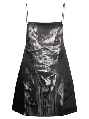 Y/project Compact Print Minidress - Black