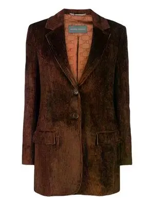 Alberta Ferretti Corduroy Single-breasted Blazer - Brown