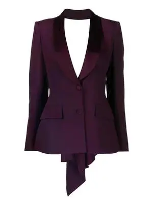 Alberta Ferretti Cut-out V-neck Blazer - Purple